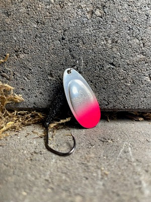 R&B Tipped Spinners Pink Tip on Genuine Silver with MJ Body – R & B Lures