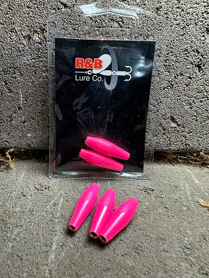 FLUORESCENT PINK R&B TORPEDO SPINNER BODIES – R & B Lures